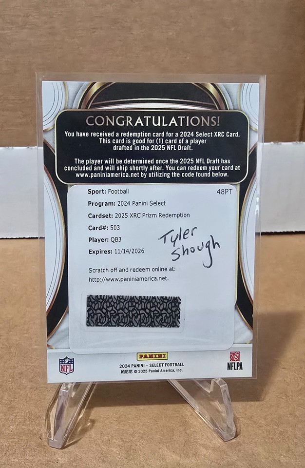 2025 Panini Select TYLER SHOUGH *ROOKIE XRC SILVER PRIZM* Redemption SAINTS | eBay