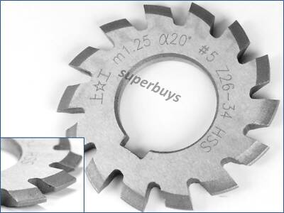 M1.25 No.5 20 Degree HSS Involute Module Gear Cutter Rack Milling Lathe ...