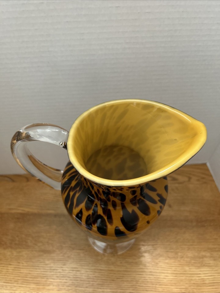Leopard Pattern Hand Blown Pitcher Mid Size | eBay