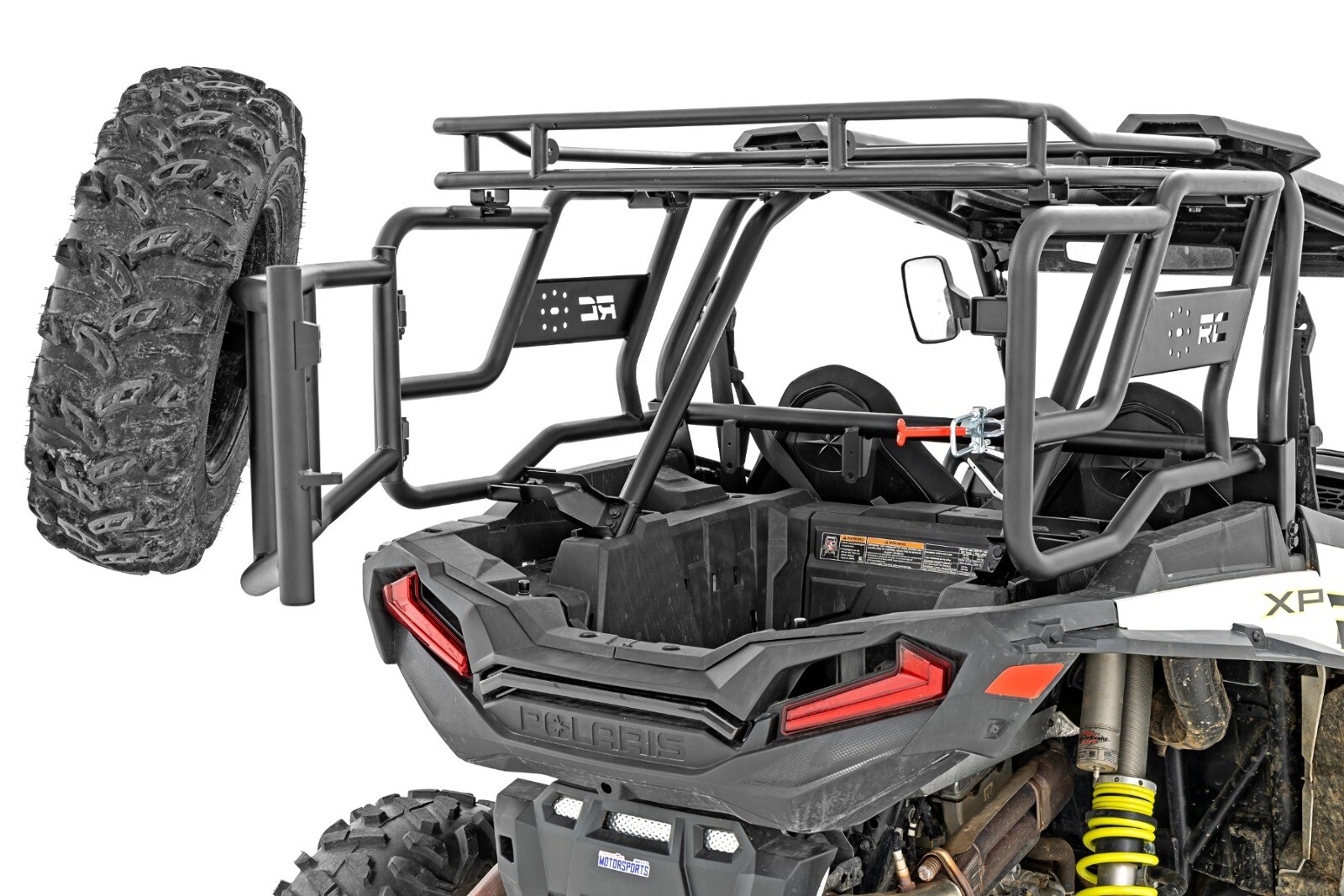 Rough Country Rear Cargo Rack Spare Tire Mount For Polaris RZR XP 1000 ...