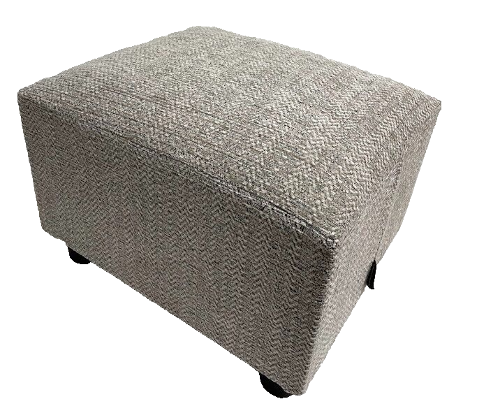 Footstool / Pouffe / Small Stool / Grey Chunky Fleck Herringbone End of ...