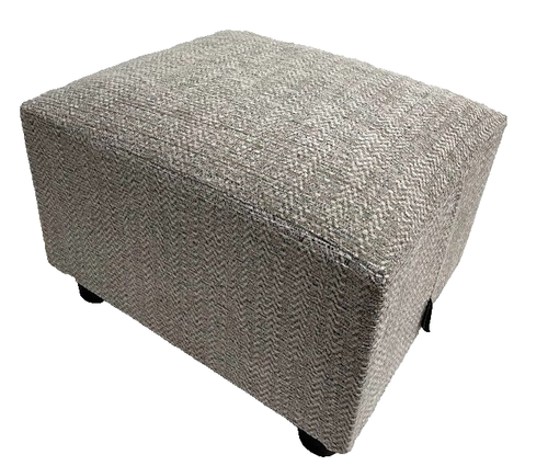 Footstool / Pouffe / Small Stool / Grey Chunky Fleck Herringbone End of ...