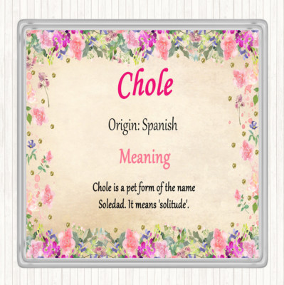 Chole Name Meaning Drinks Mat Coaster Floral | eBay UK