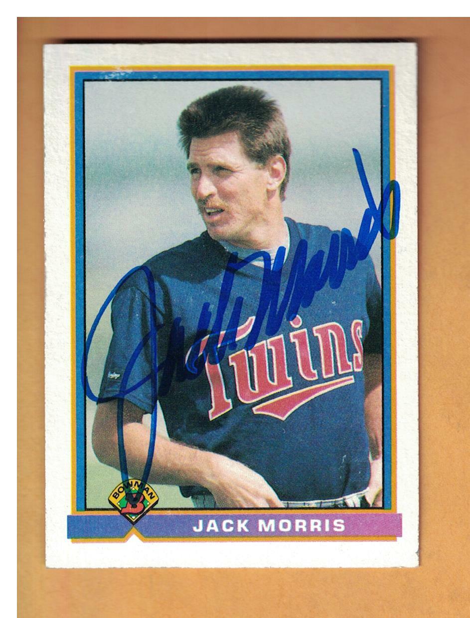 Jack Morris AUTOGRAPHED 1991 BOWMAN BASEBALL CARD SIGNED MINNESOTA ...