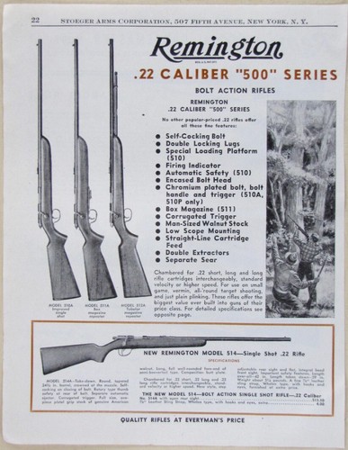 Vintage 1949 REMINGTON Model 500 Bolt Rifle Gun Print Ad | eBay