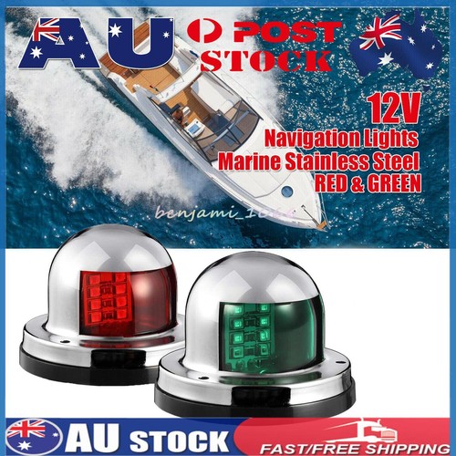 2X LED Navigation Lights Port Starboard Marine Yacht Boat Bow Deck Nav ...