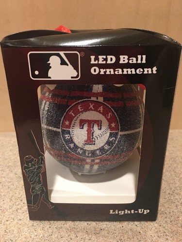 Texas Rangers MLB LED Light Up Christmas Tree Bauble Ball Decoration ...