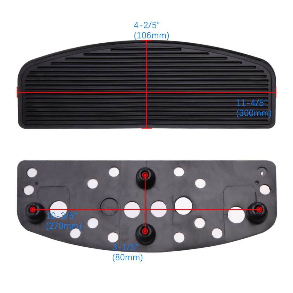 Pair Motorcycles Front & Rear Foot Boards Floorboards for Harley Honda ...