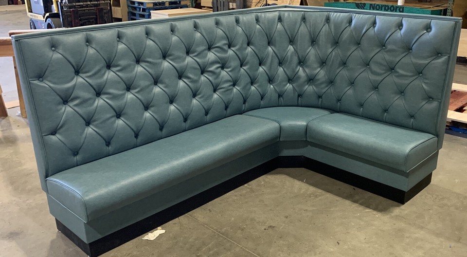 Corner Wall bench L shape Upholstered Diamond Tufted 48"high back Made ...