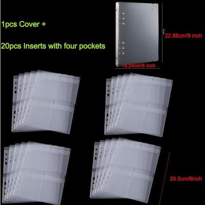 A5 Binder Pocket with 6 Holes Binder Sleeves PVC Document Filling Bags ...