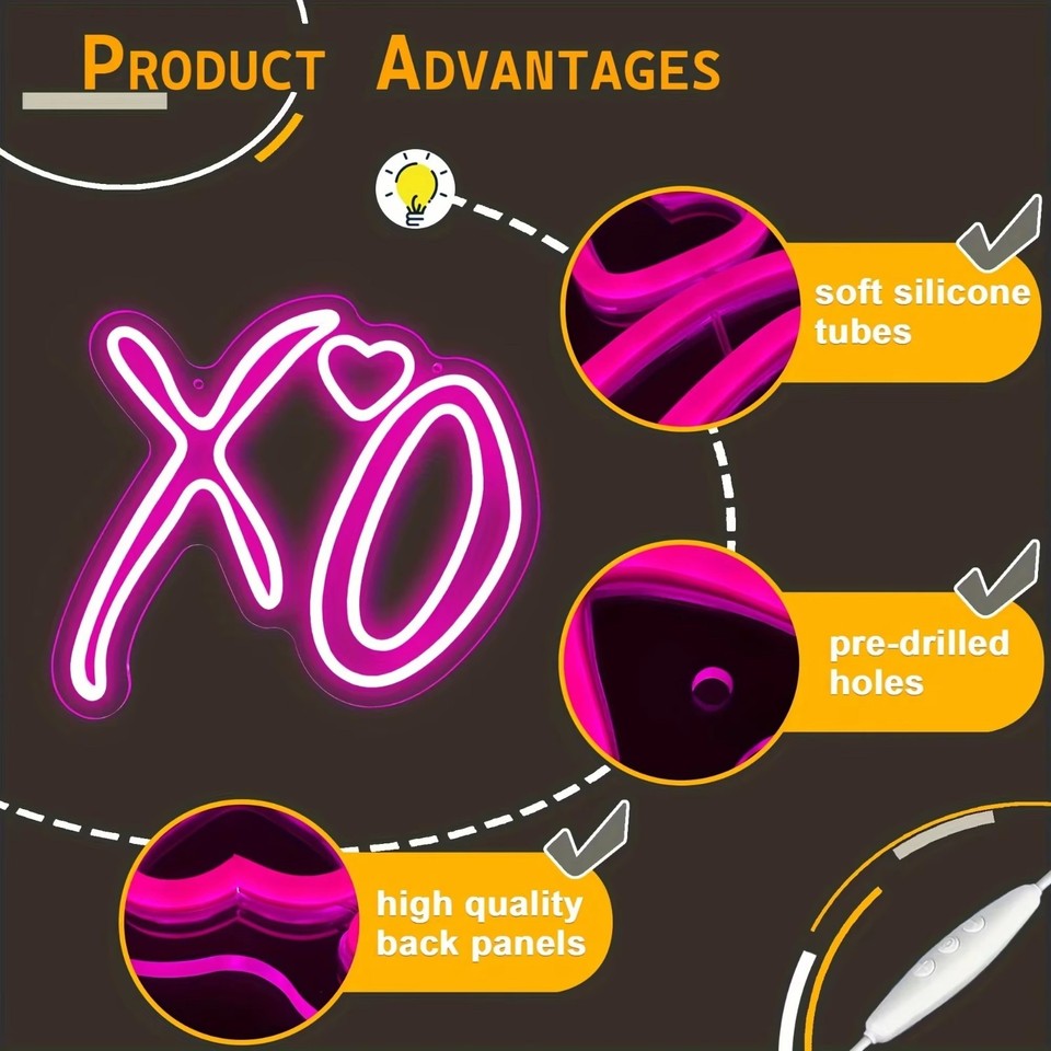XO Heart Neon Signs Light, For Wall Decor | eBay