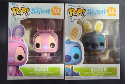 2025 Two Funko Pops Lilo & Stitch Easter Stitch #1533 & Angel #1534 ...