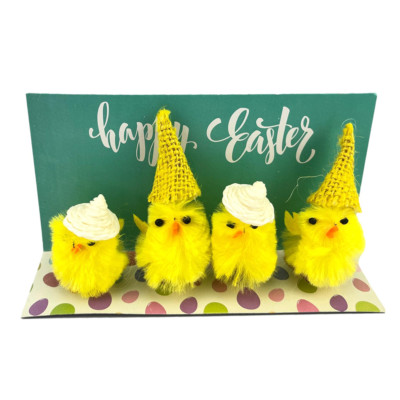 12X Chicks w Tall Hat in Box Easter Chicks Cute Chicks Easter Party ...
