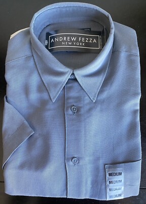 New Andrew Fezza New York Men's Short Sleeve Casual Dress Shirt - Size ...
