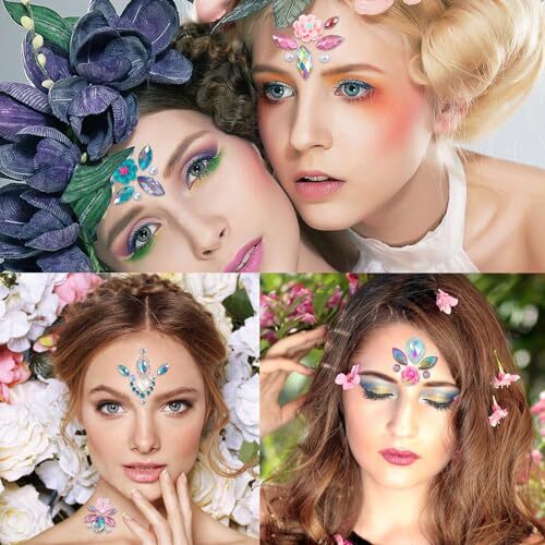 16Pcs Face Gems Stickers with Women Girls Diamond Forehead Sticker 6 ...