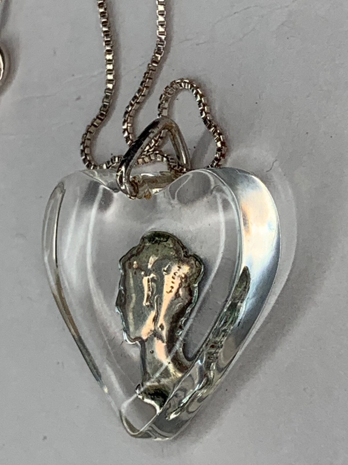 1940s sterling silver floating mercury dime head luci… - Gem