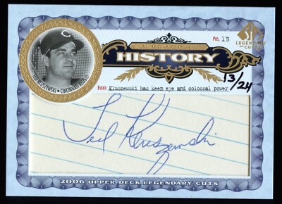 2006 SP Legendary Cut Auto Ted Kluszewski Autographed 13 /24 REDS HOF ...