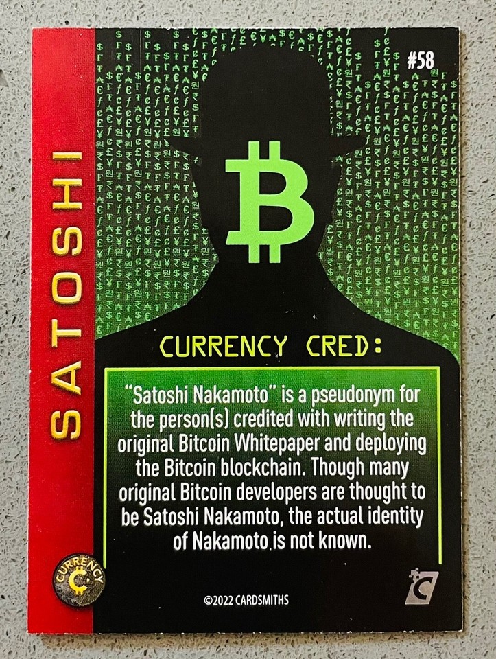 2022 Cardsmiths Currency Series 1 1st Edition #58 Satoshi Yellow ...