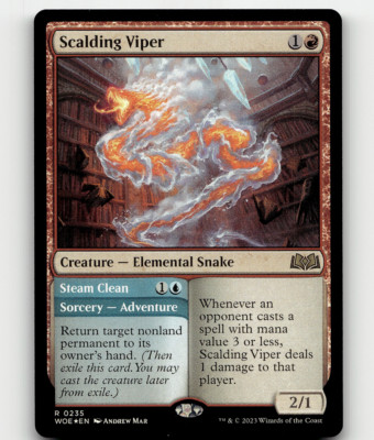 FOIL - MTG Scalding Viper 235 - Wilds of Eldraine | eBay