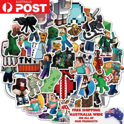 50x Minecraft Video Game Sticker Pack Waterproof Graffiti Decal Phone ...