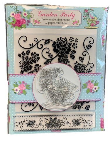 Garden Party Pretty Embossing Folder Stamp Floral Bird Cardmaking ...