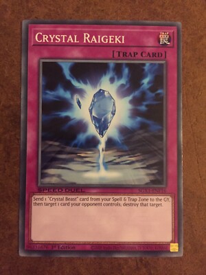 Crystal Raigeki SGX1-ENF16 Yuigoh Trap Card Speed Duel Academy | eBay