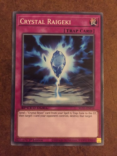Crystal Raigeki SGX1-ENF16 Yuigoh Trap Card Speed Duel Academy | eBay