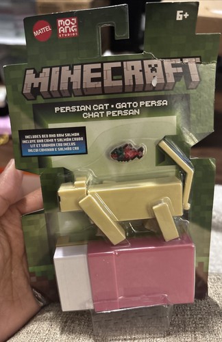 Minecraft Persian Cat With Pink Bed Figure & Accessory Pack 2024 NEW | eBay