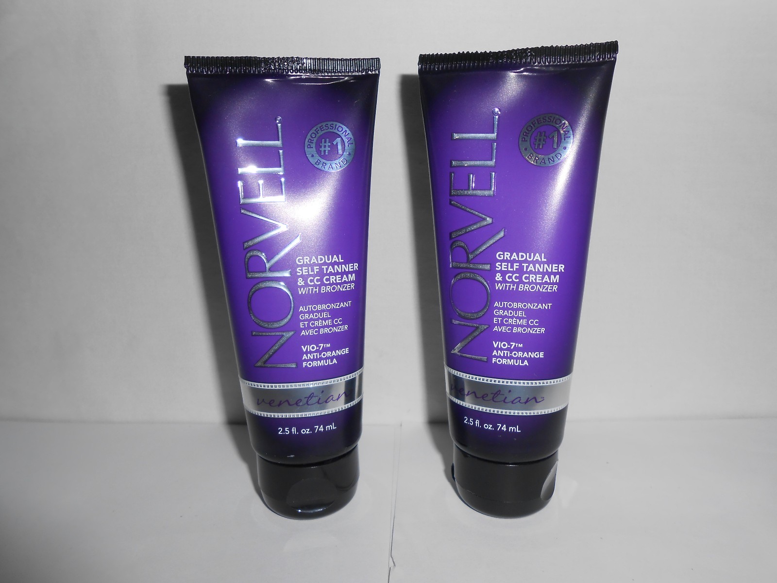 2 NORVELL VENETIAN GRADUAL SELF TANNING LOTION 2.5 OZ. w CC CREAM ...