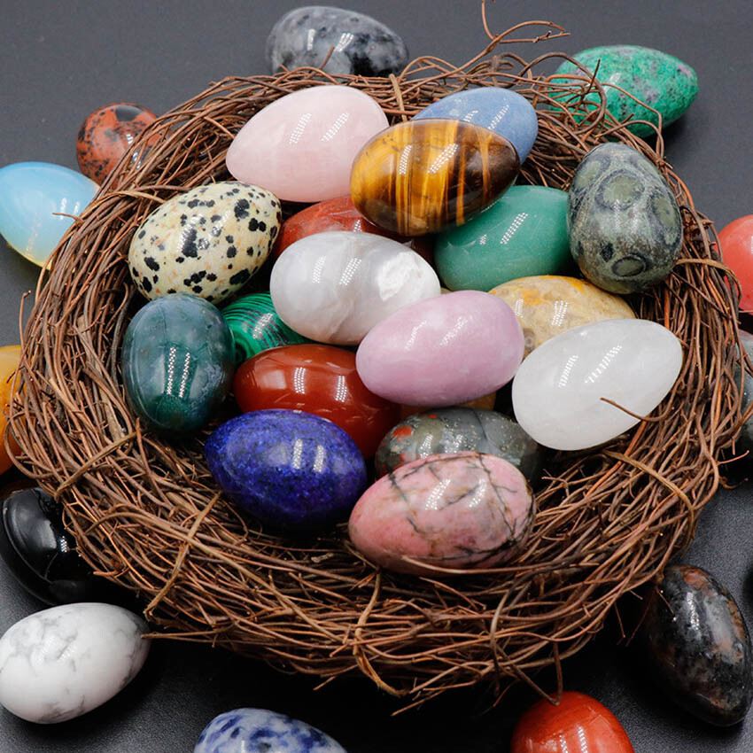 Egg Stones Quartz Crystal Healing Gemstone Palm Natural Exercise Worry ...