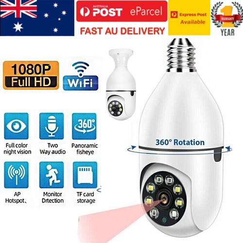 Full HD 1080P Wireless Wifi IP Camera E27 Bulb Home Security Lamp Light ...