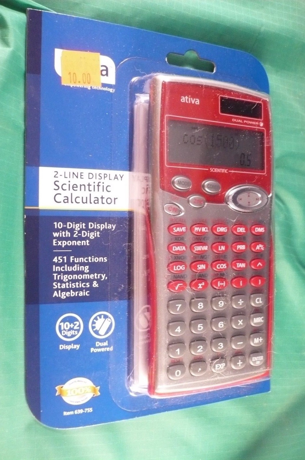 ATIVA 2-LINE DISPLAY SCIENTIFIC CALCULATOR AT-36 | eBay