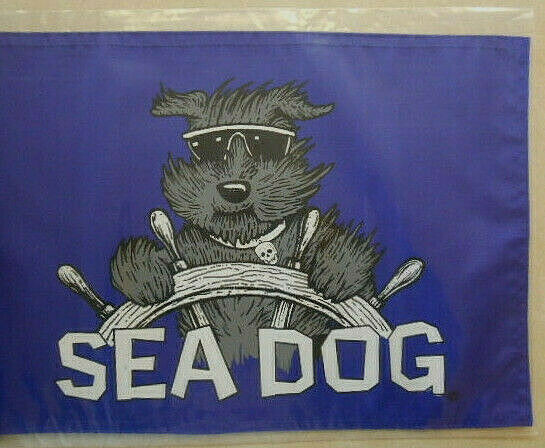 Nautical Pirate SEA DOG 12" x 18" Two Sided Flag Fabric 200 Denier Boat ...