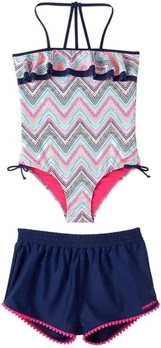 NEW GIRLS XS 5/6 BLUE/PINK LIMITED TOO 2 PIECE SWIM SET 1 PC SUIT ...