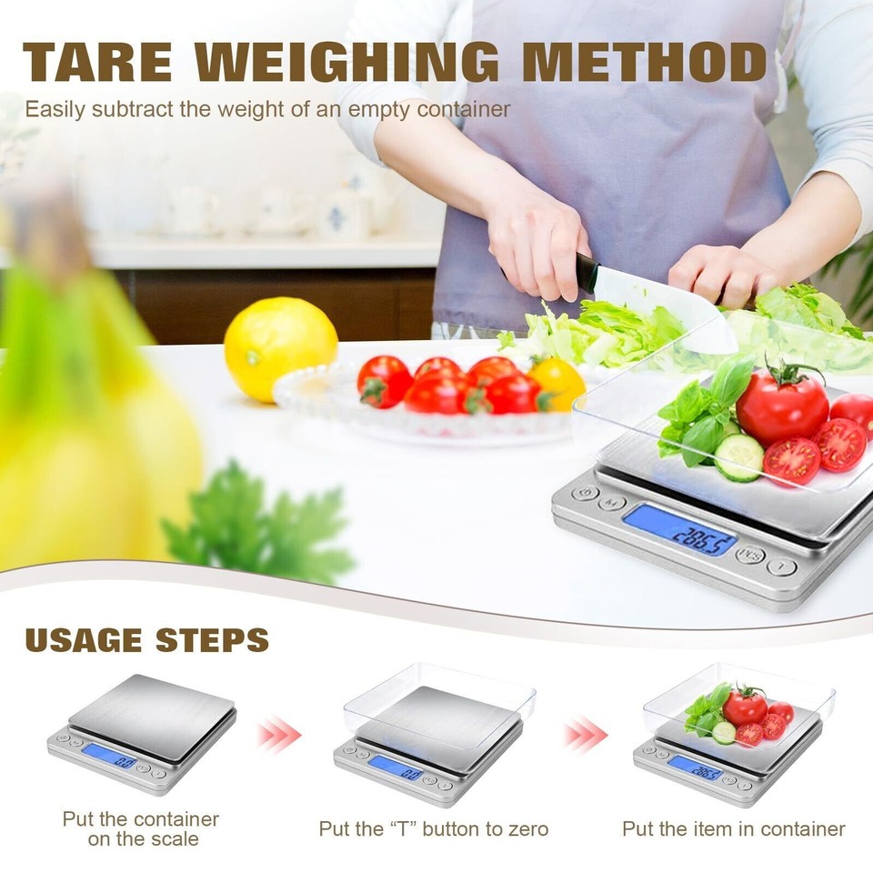 Basculas Para Pesar Comida Pesa Joyeria Pesas Digital Balanza Cocina ...