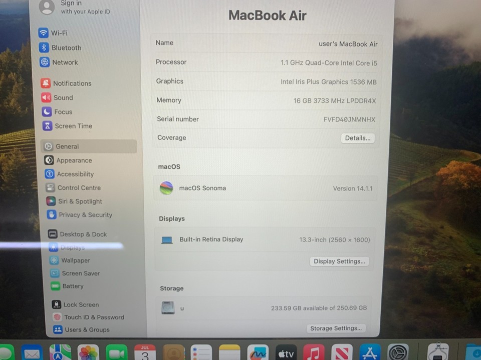 MacBook Air 13" 2019 (A2179) - i5 - 16GB RAM & 250GB SSD UK | eBay UK