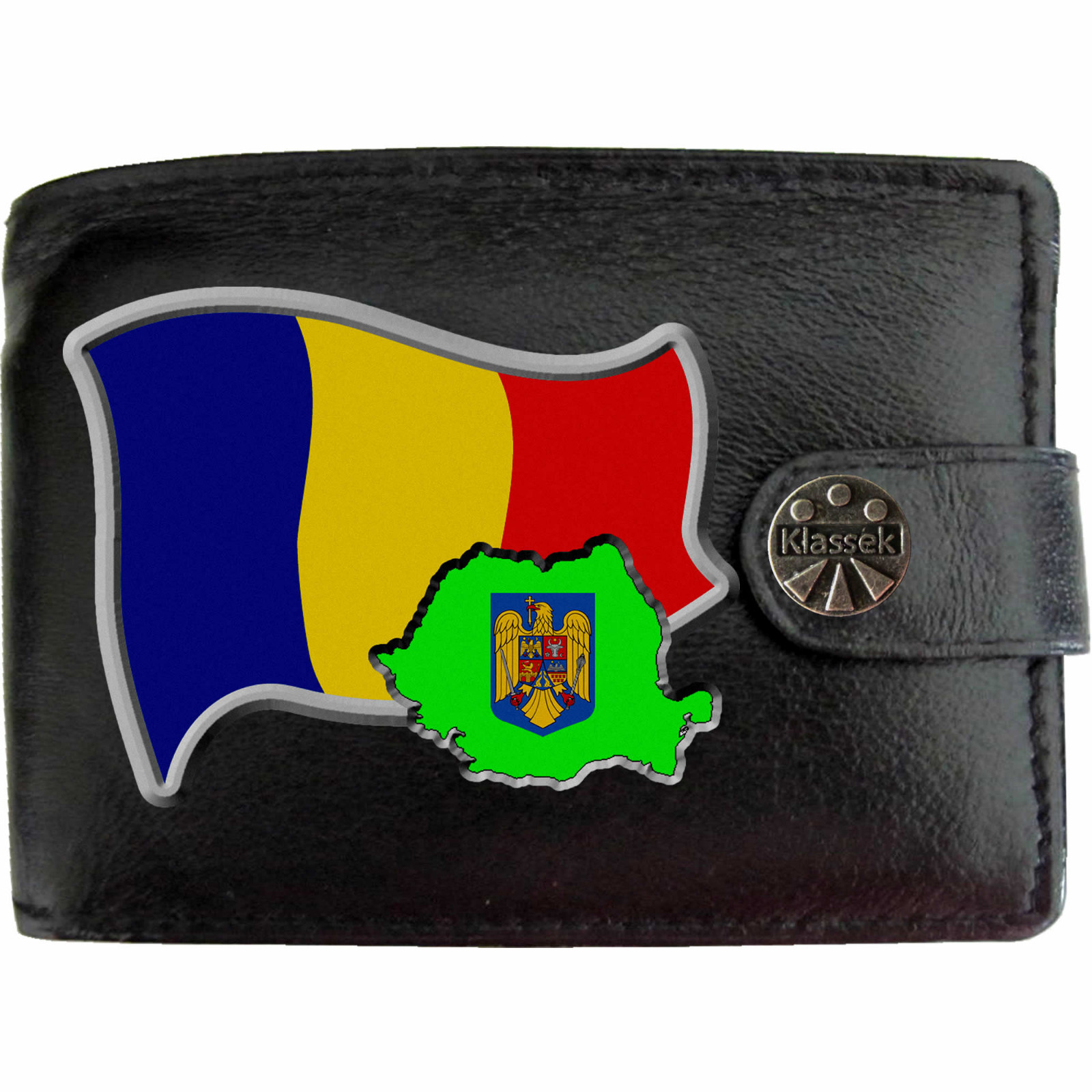 Romania Mens Leather Wallet Romanian Flag Map and Emblem Mans Gift ...