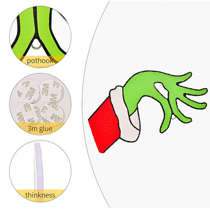 Holiday Thief Arm Hand Wooden Hanging Baubles Party Stick On Door Wall ...