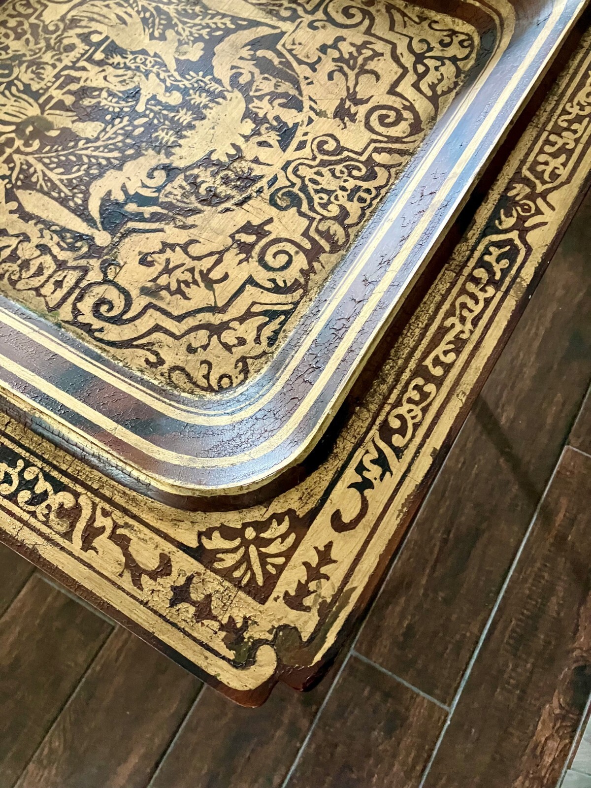 Beautiful Rare- Vintage Chinoiserie Hand Painted Butler Tray Sde Table ...