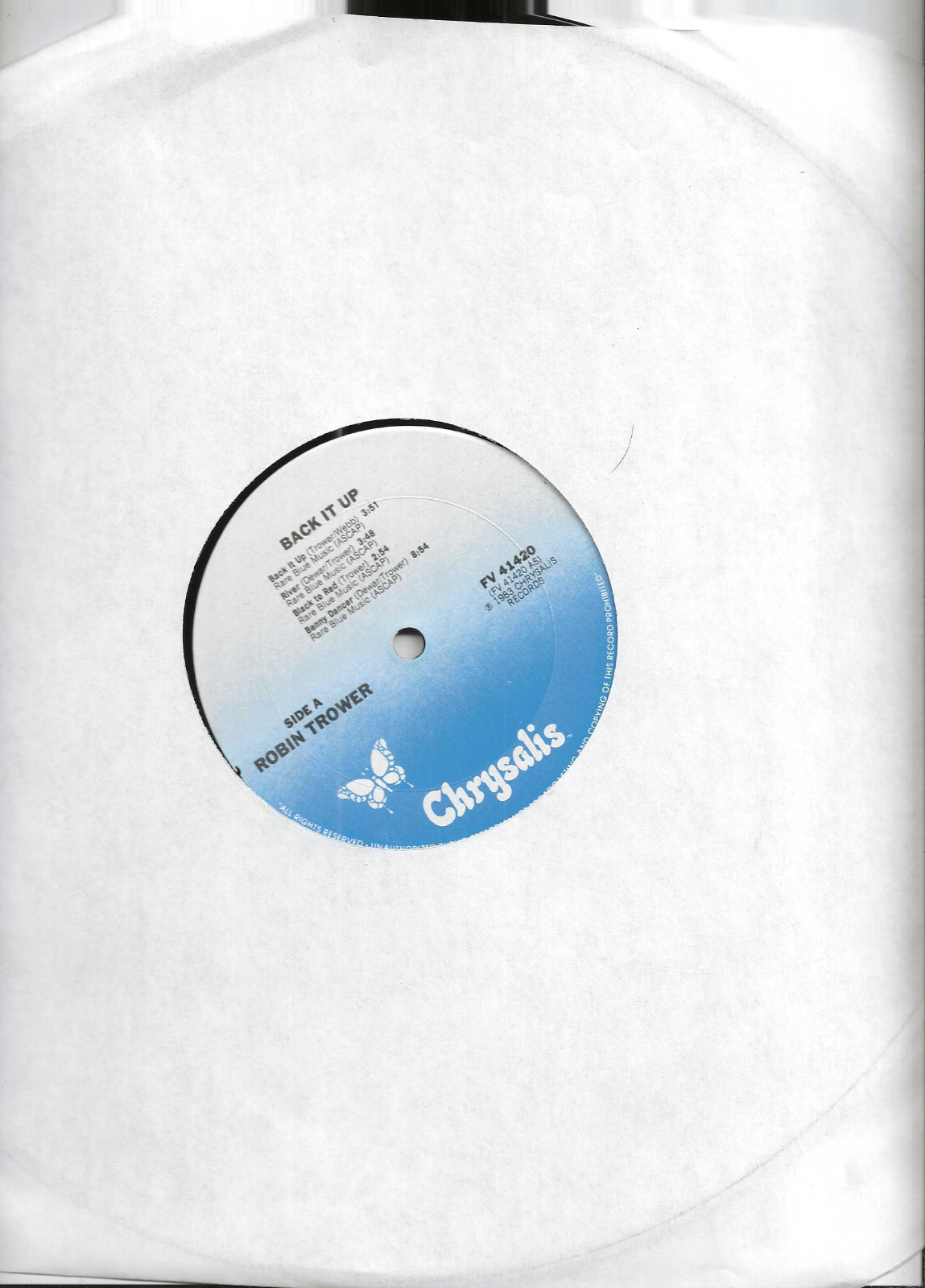 ROBIN TROWER BACK IT UP LP,LP ONLY NO COVER | eBay