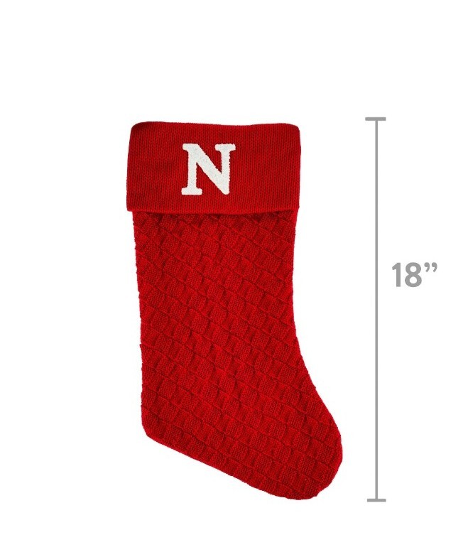 Holiday Time 19" Knit Monogram Christmas Stocking, Letter "N" Red White ...