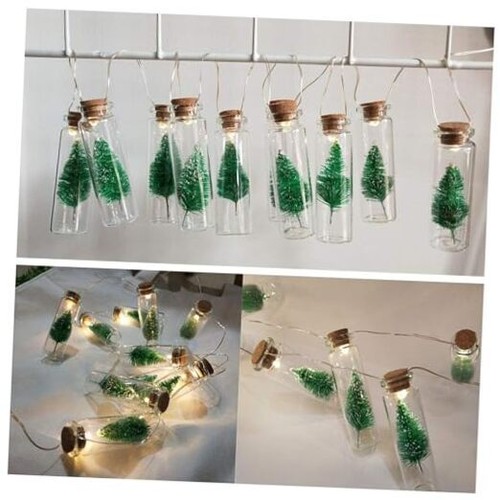 Mini Christmas Tree Lights Battery Operated Clear Glass Jar Bottle ...