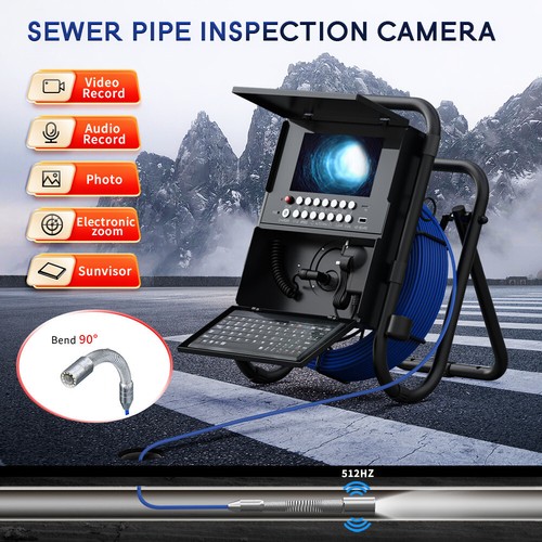 7'' 30M Drain Sewer Inspection Camera Self-Leveling 512HZ Locator Meter ...