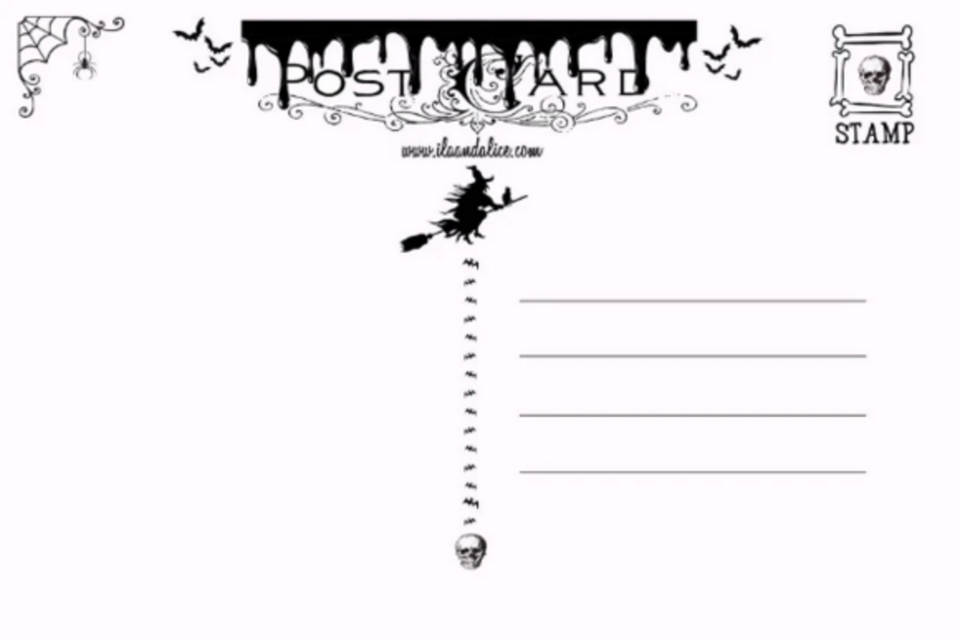 Happy Halloween SPOOKY Vintage Reproduction Postcard 6" X 4" | eBay