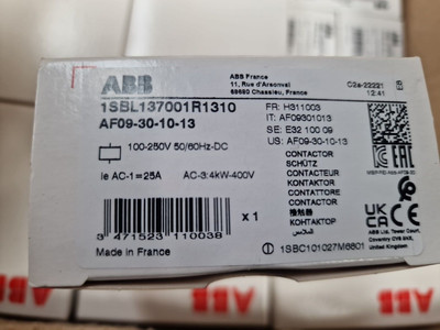 New Lot of 2 ABB 1SBL137001R1310, AF09-30-10-13 100-250V50/60HZ-DC ...