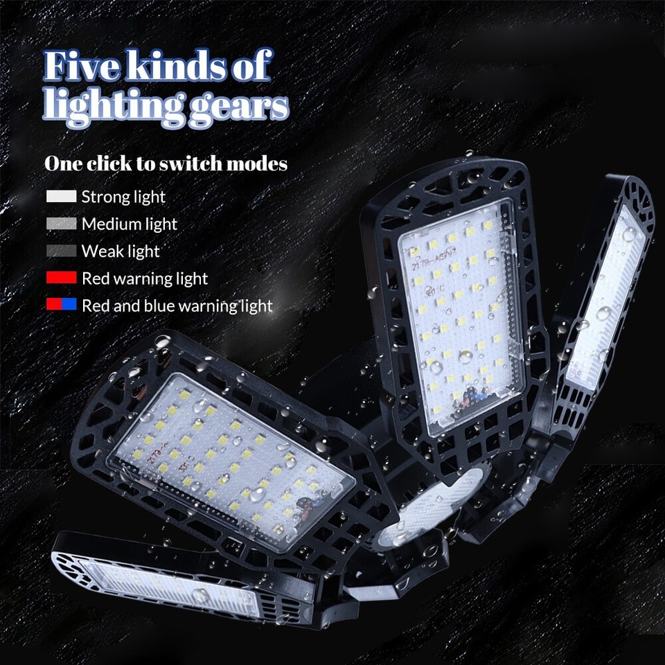 Garage Light 9000000LM Deformable LED Super Bright Bulb Work Ceiling ...