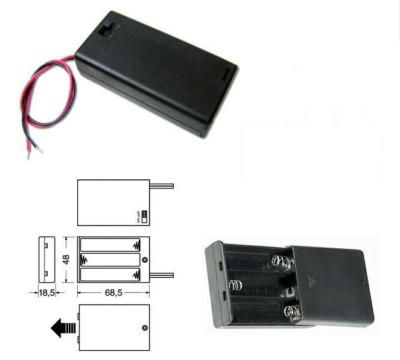 Contenitore Pile Portapile Batterie Porta Pile 3 STILO con Interruttore ...