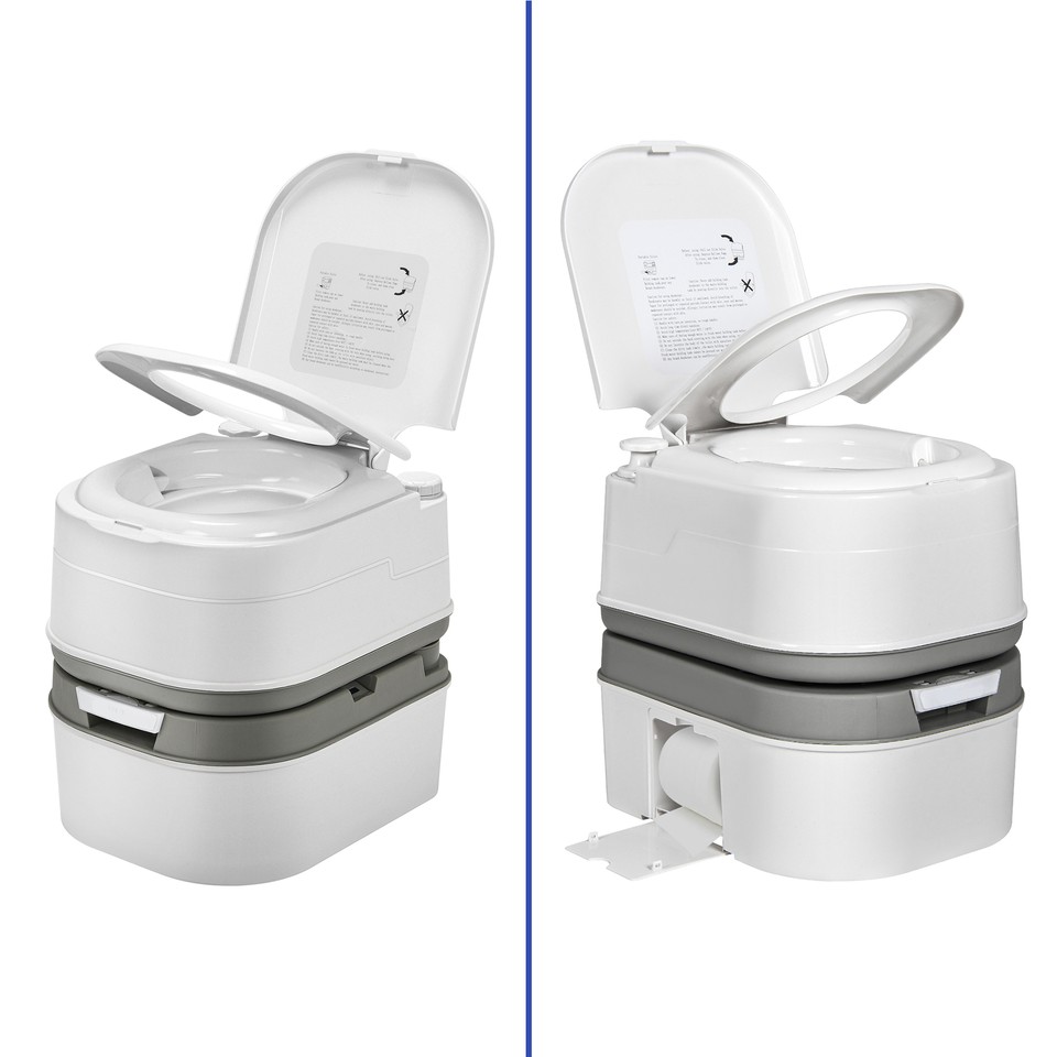 Portable Toilet 6.3 Gal 24L RV Camping Travel Commode Porta Potty Paper ...