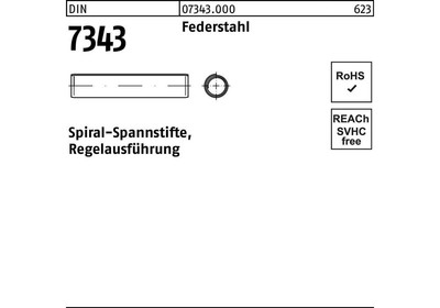 Reyher Spiralspannstift DIN 7343/ISO 8750 12 x 60 Federstahl ...