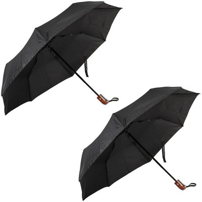 Tahari Collapsible Travel Umbrella with Tortoise Shell Handle Black 2 ...